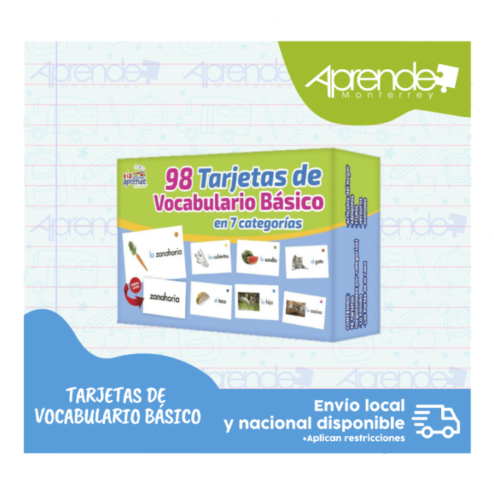 Tarjetas de Vocabulario Básico- 98 Tarjetas – Aprende Monterrey